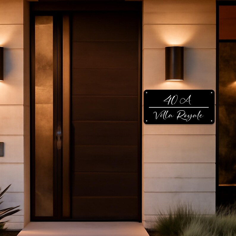 Custom Metal Address Sign – Personalized House Number & Name Plaque ...