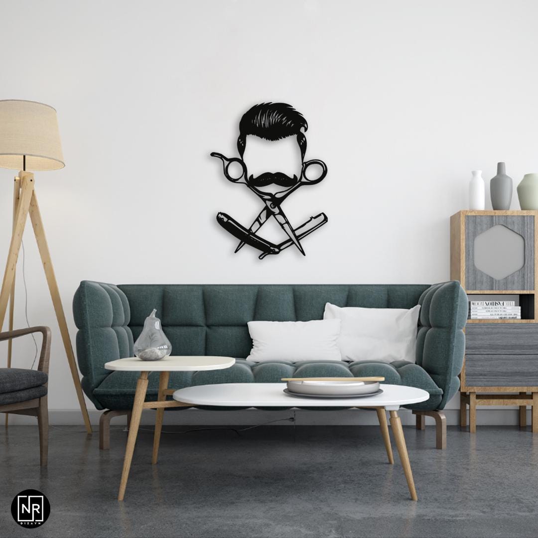 Barber Shop Metal Wall Art - Modern Hair Salon Decor - Hairdresser Gift ...
