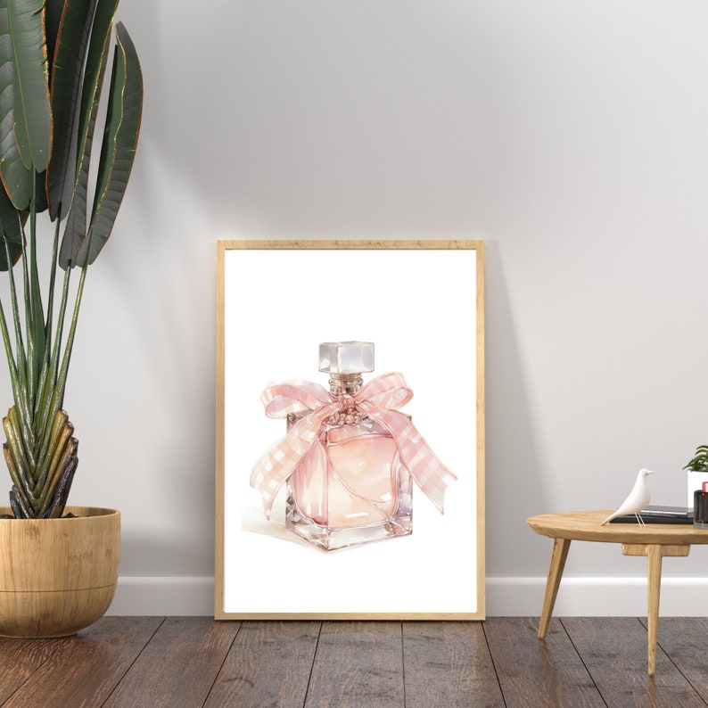 Coquette Pink Bow Perfume Bottle Wall Art Print,girly Aesthetic ...