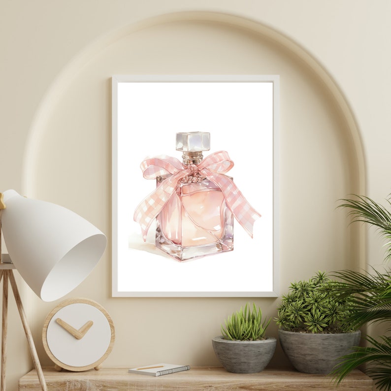 Coquette Pink Bow Perfume Bottle Wall Art Print,girly Aesthetic ...