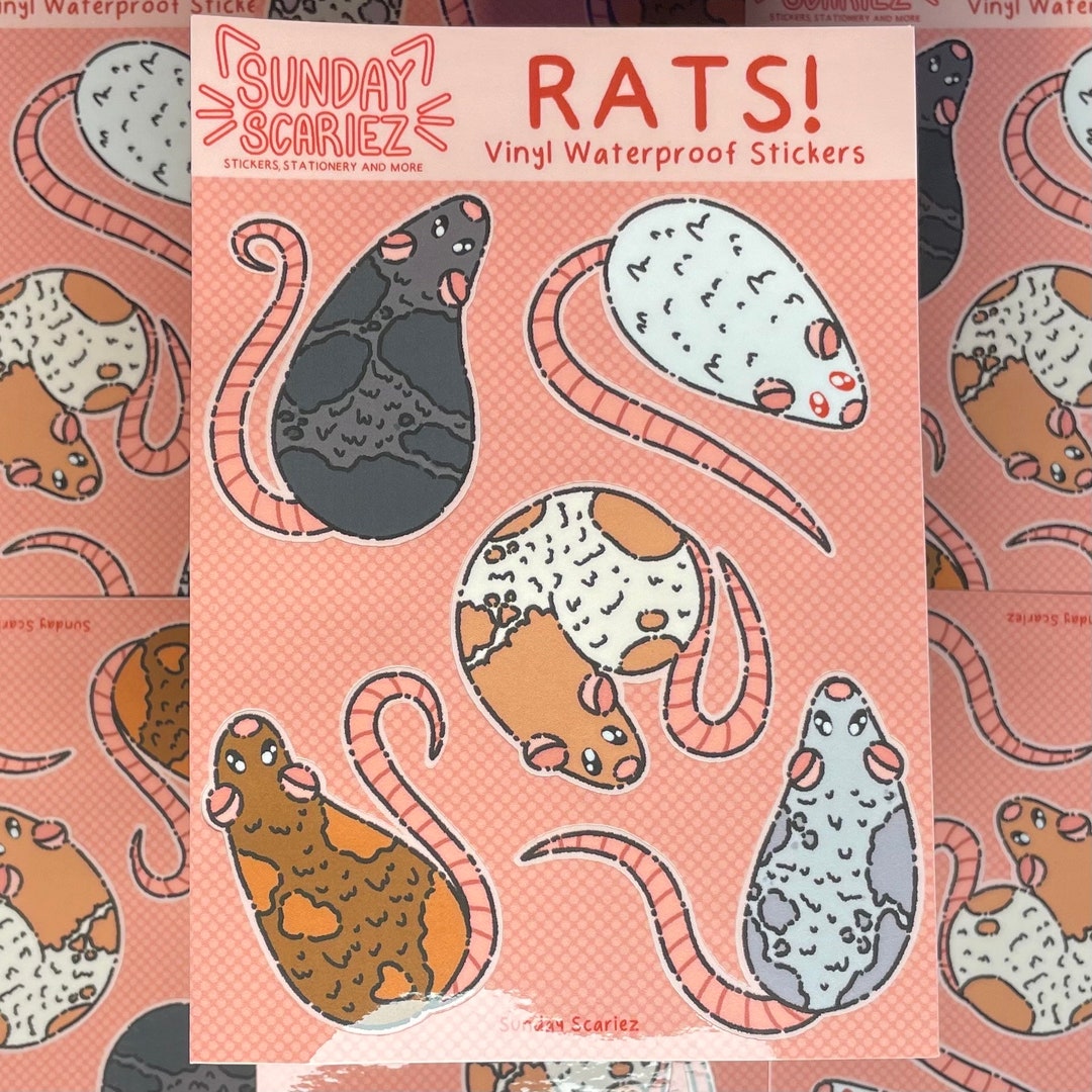 Rats!! Vinyl Sticker Sheet | Sticker Sheet | Rat Sticker | Cute ...