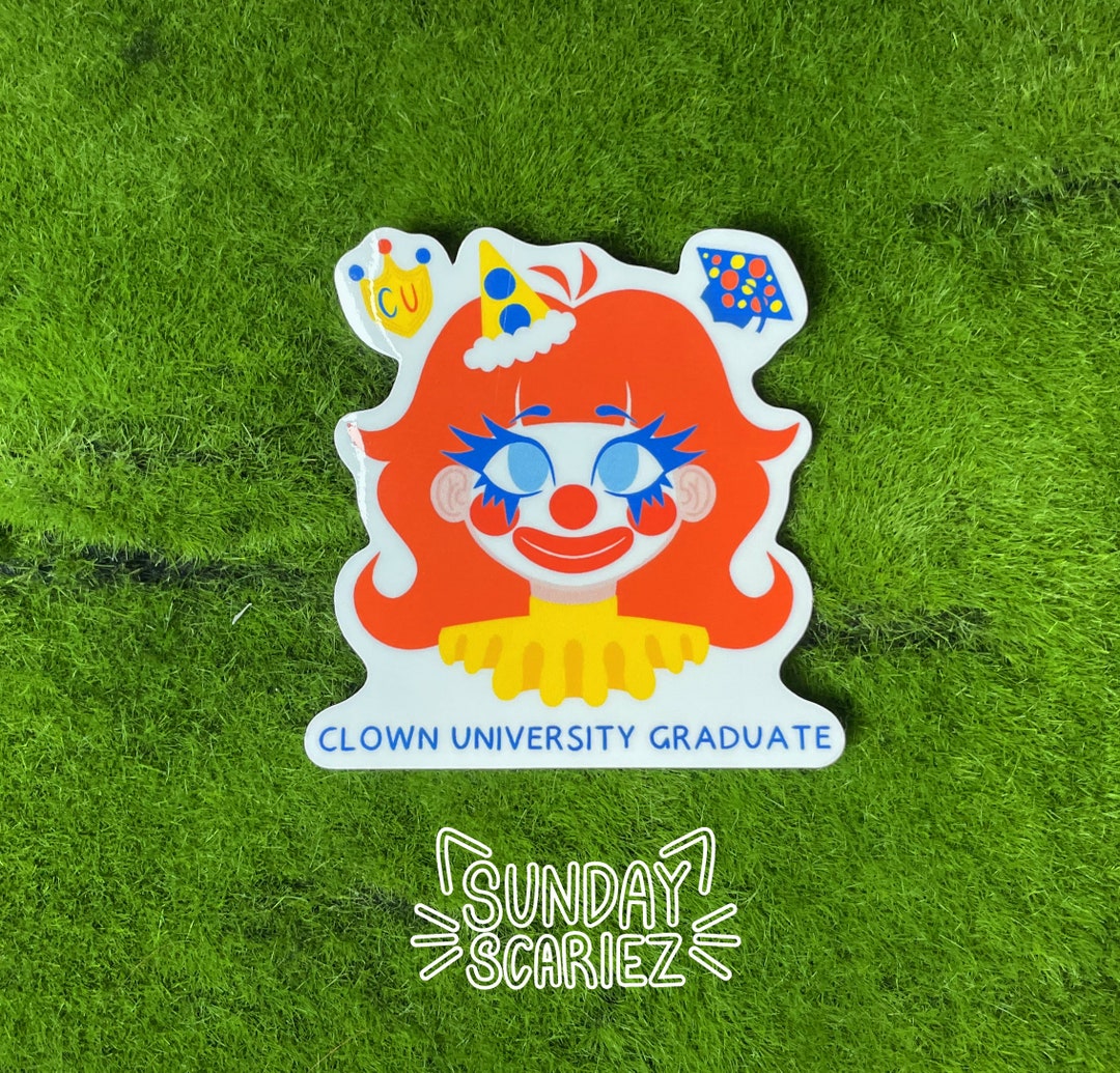 Clown University Graduate | Cute Stickers, Animal Stickers, Cat ...