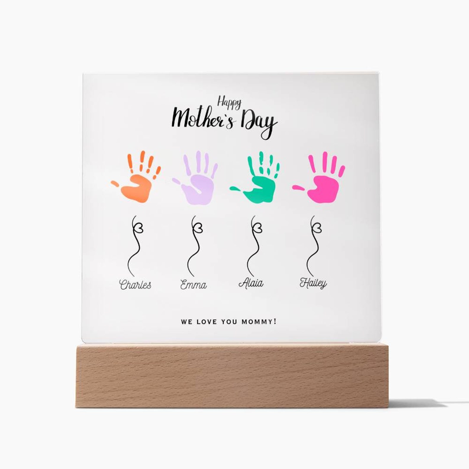 Hand Print Gift for Mom, Personalised Mum Gift, DIY Mum's Birthday ...