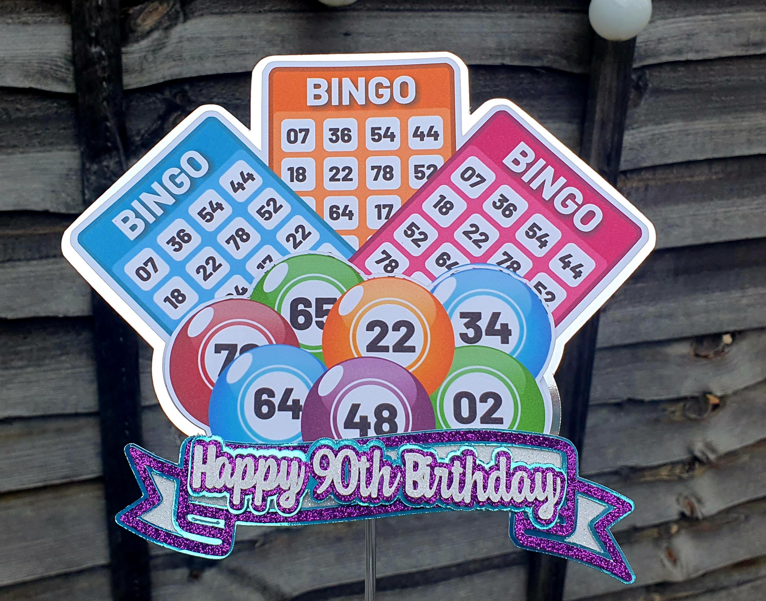 Bingo Bingo Themed Cake Topper Decoration Glitter Layered Character ...
