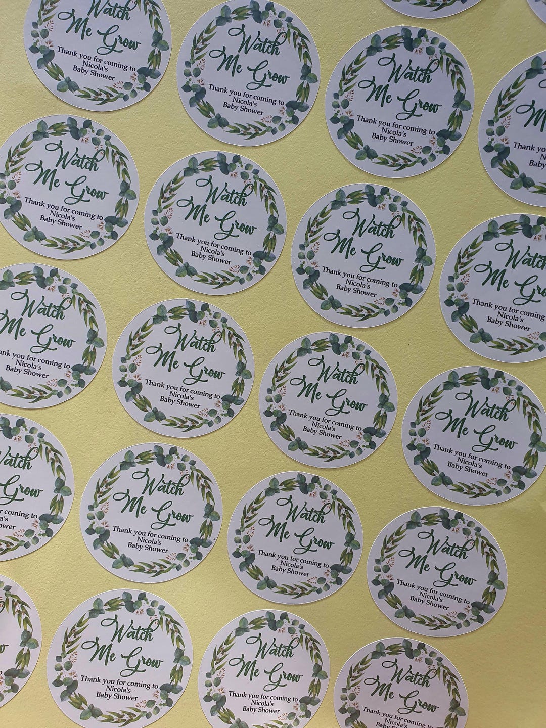 Watch Me Grow - Seed Stickers - Baby Shower - Personalised Party ...