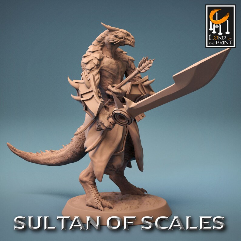 Dragonborn Soldiers Wounded Sultan of Scales 3D Printed Fantasy ...