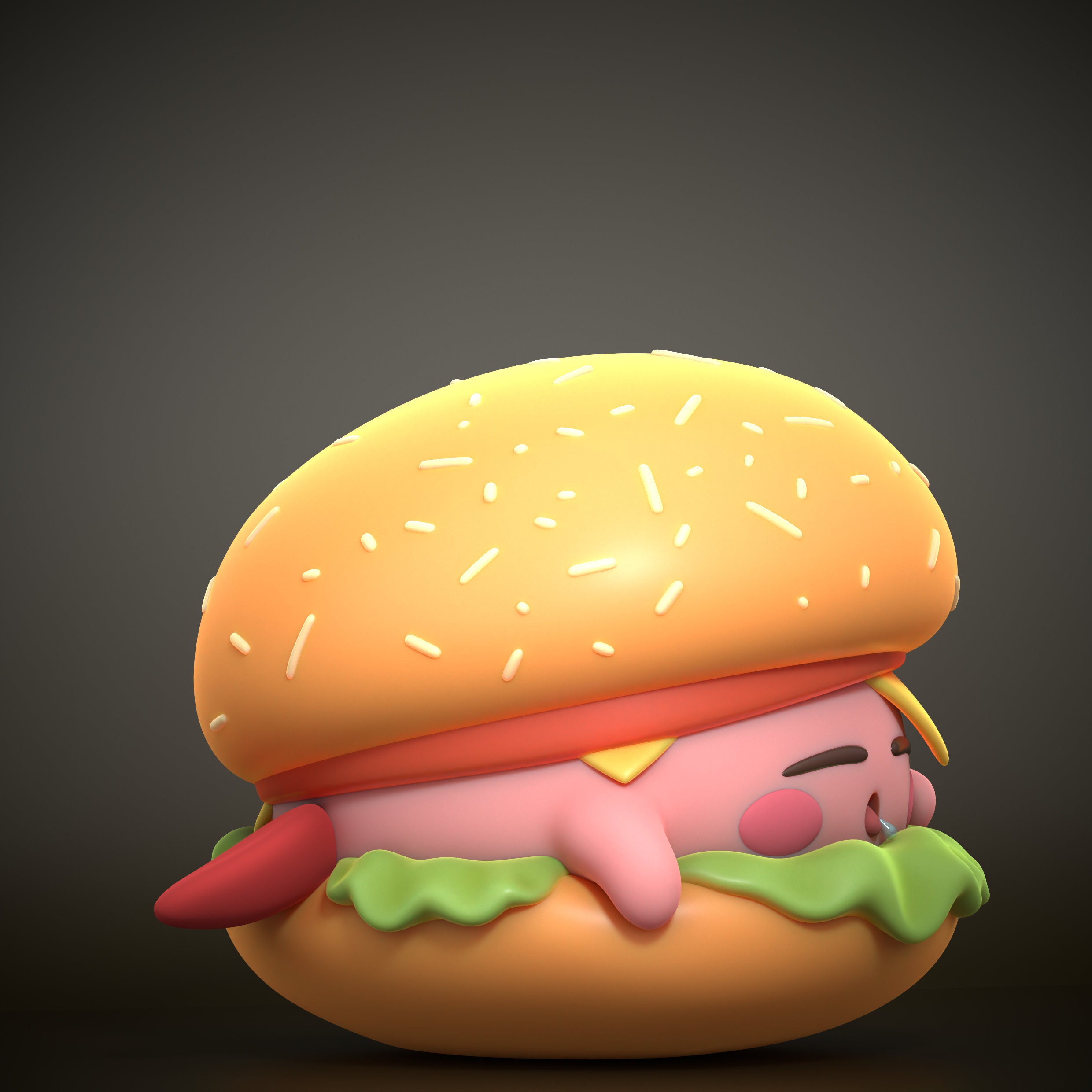 KIRBY BURGER Action Figure Resin 3D Printed 3D Model Free Shipping - Etsy
