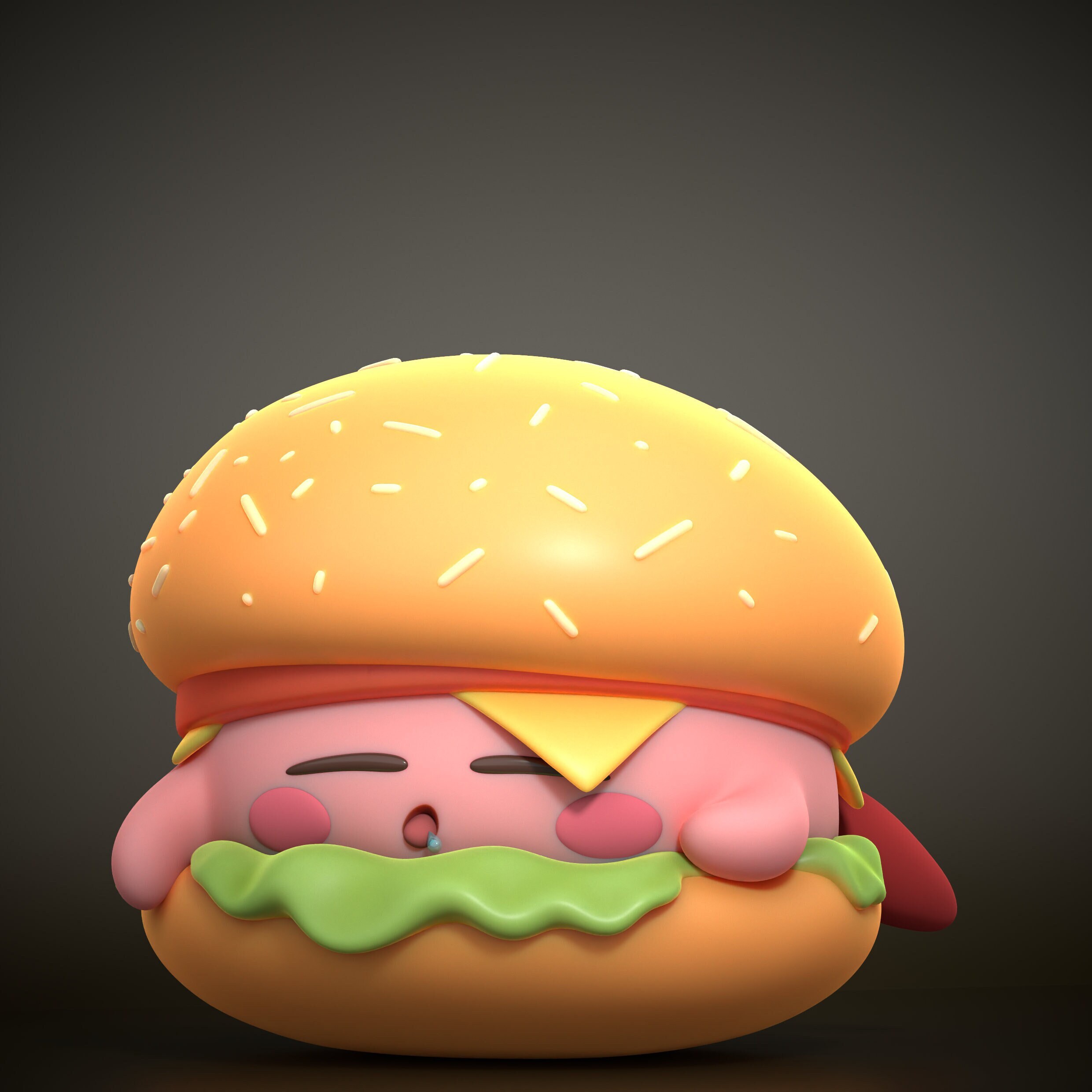 KIRBY BURGER Action Figure Resin 3D Printed 3D Model Free Shipping - Etsy