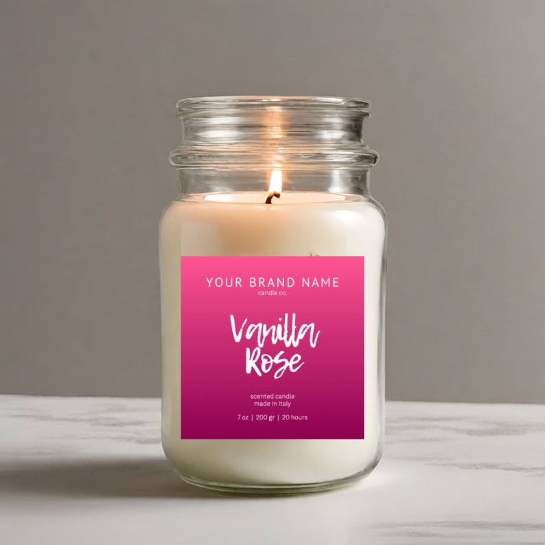 Editable Candle Label Template, DIY Candle Label, Candle Jar Sticker ...