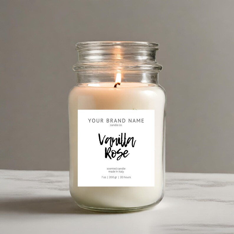 Editable Candle Label Template, DIY Candle Label, Candle Jar Sticker ...