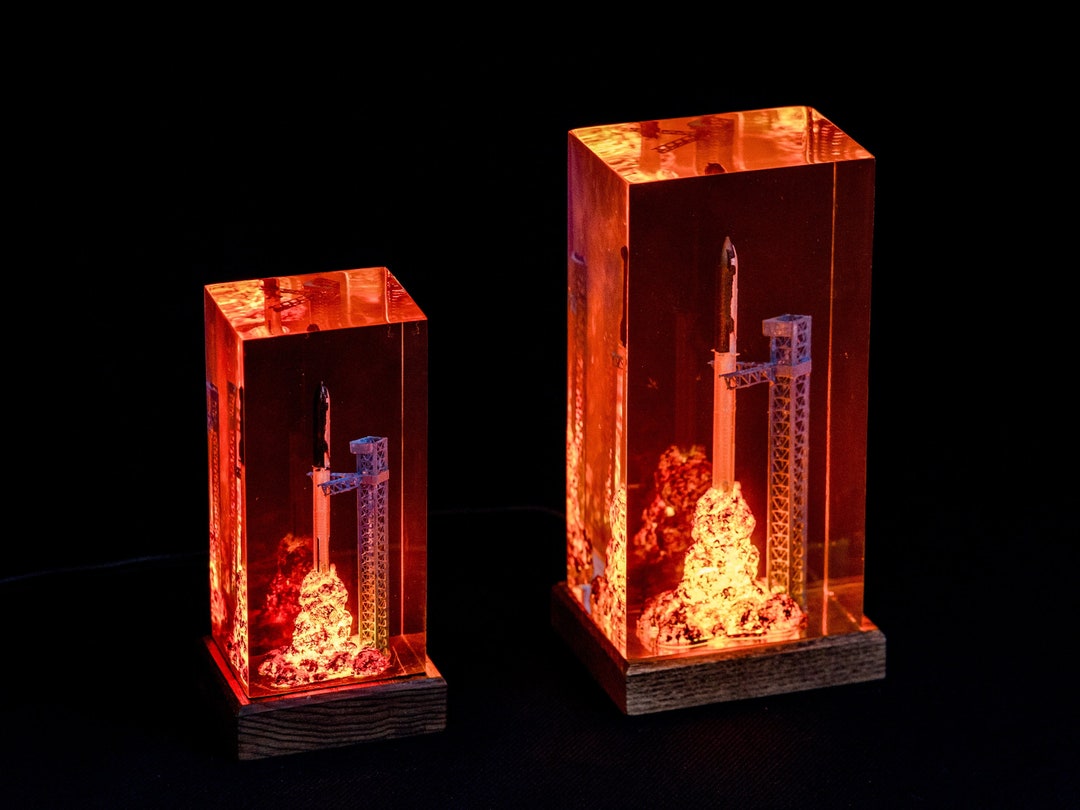 Spacex Starship Rocket Launch Resin Lamp 3D Starship Model Night Lights ...