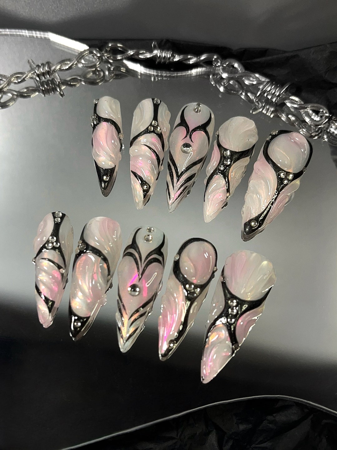 Y2k Nails/x-long Stiletto/custom Press on Nails/handmade Nail/free ...