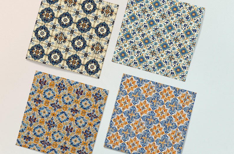 Persian Tile Seamless Patterns, Islamic Art Digital Papers, Vintage ...