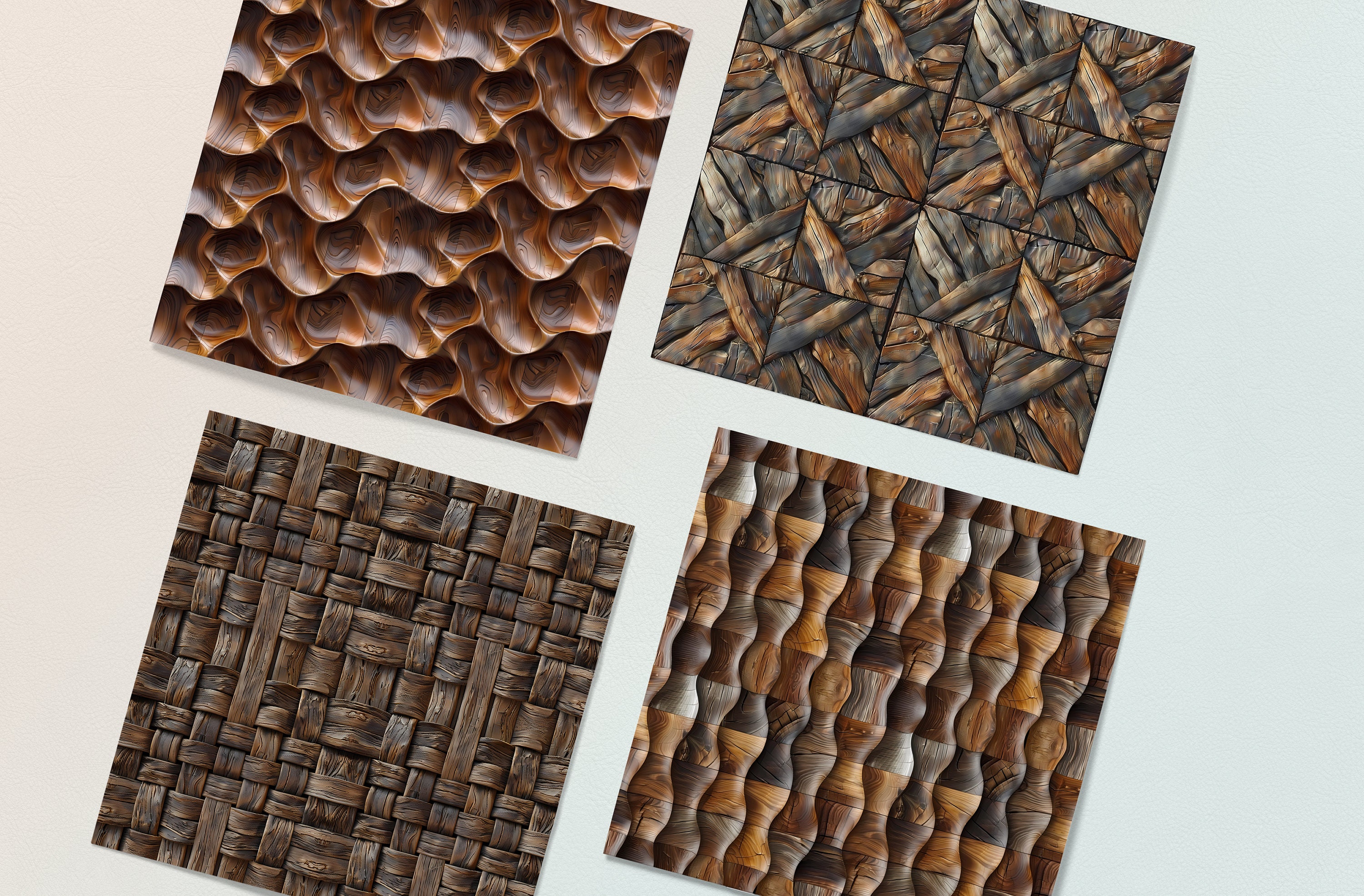 3D Wooden Texture Seamless Pattern, Carved Wood Digital Papers, Wavy ...