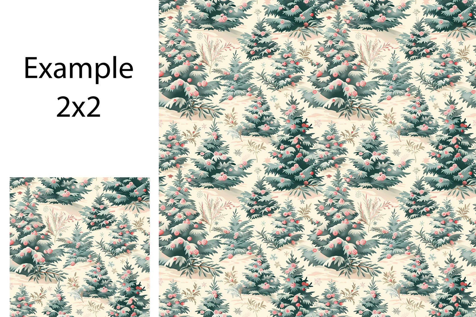 Pastel Christmas Seamless Patterns, Christmas Tree Digital Papers ...