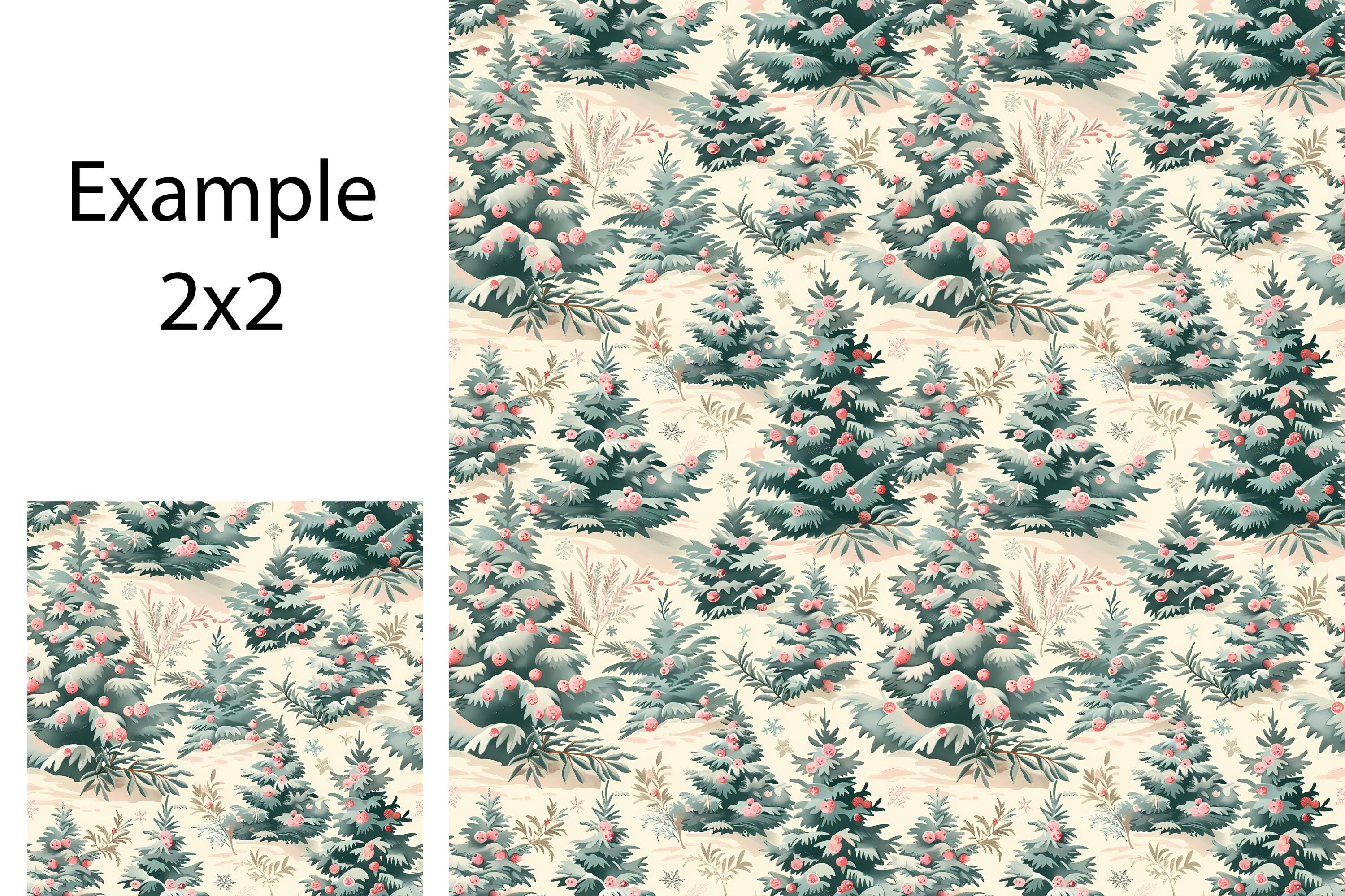 Pastel Christmas Seamless Patterns, Christmas Tree Digital Papers ...