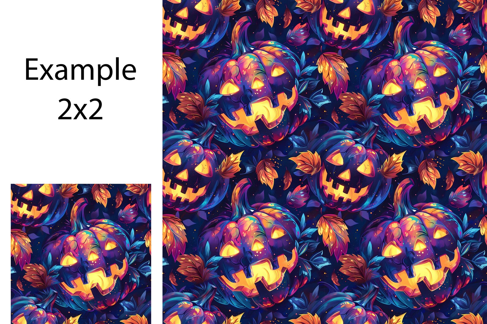 Colorful Halloween Seamless Patterns, Spooky Halloween Digital Papers ...