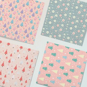 Pastel Christmas Seamless Patterns, Christmas Tree Digital Papers ...