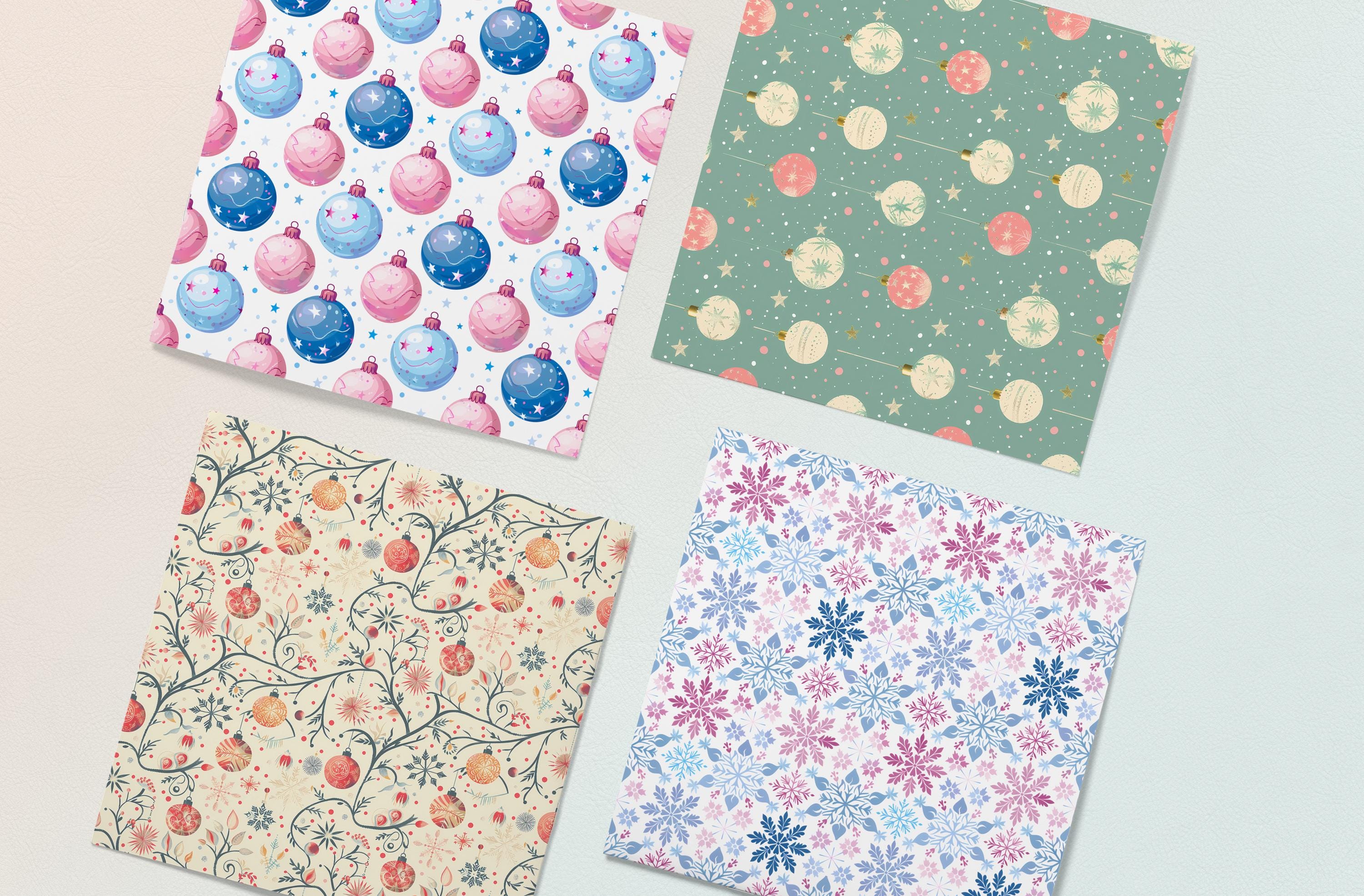 Pastel Christmas Seamless Patterns, Christmas Tree Digital Papers ...