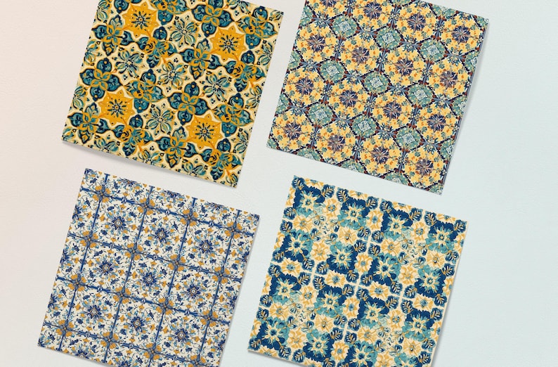 Persian Tile Seamless Patterns, Islamic Art Digital Papers, Vintage ...