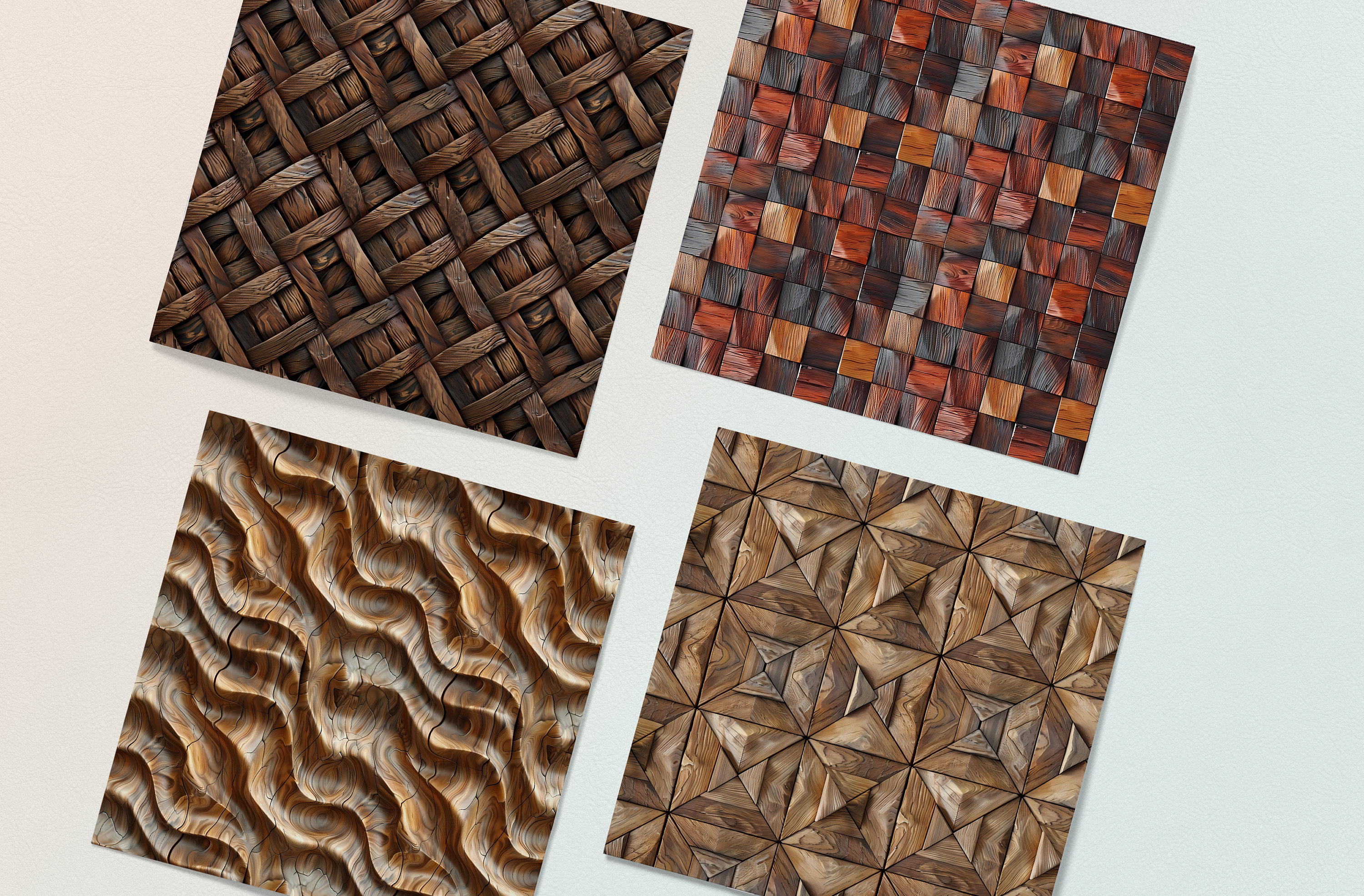 3D Wooden Texture Seamless Pattern, Carved Wood Digital Papers, Wavy ...