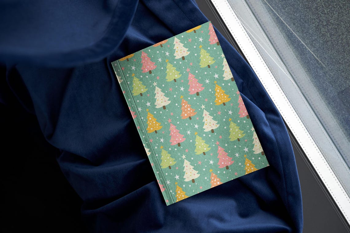 Pastel Christmas Seamless Patterns, Christmas Tree Digital Papers ...