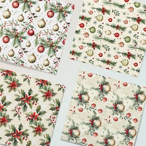 Classic Christmas Seamless Patterns, Retro Christmas Digital Papers ...