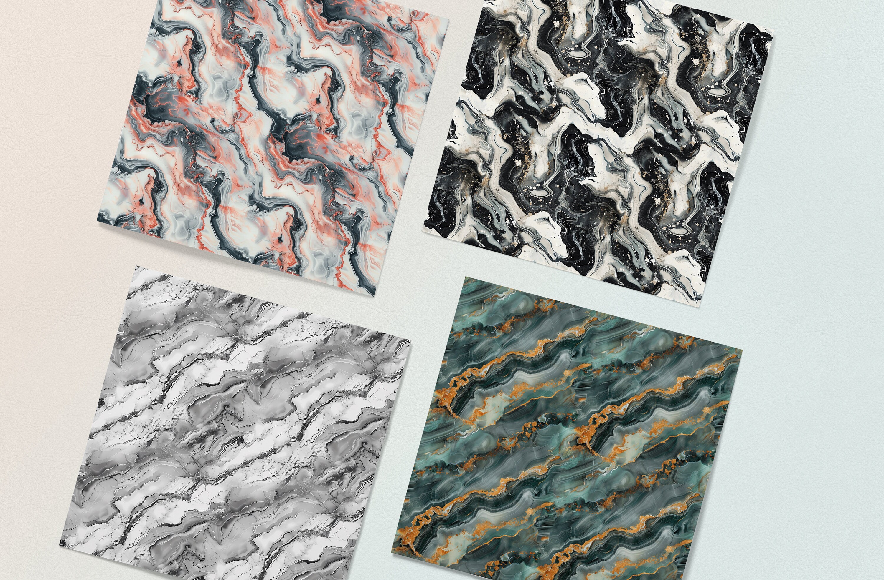 Marble Texture Seamless Pattern, Colorful Marble Digital Papers, Modern ...
