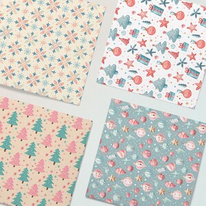 Pastel Christmas Seamless Patterns, Christmas Tree Digital Papers ...
