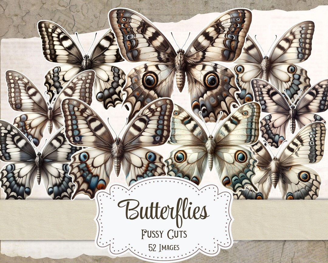 Vintage Butterfly Fussy Cuts: Printable Ephemera (digital Download) - Etsy