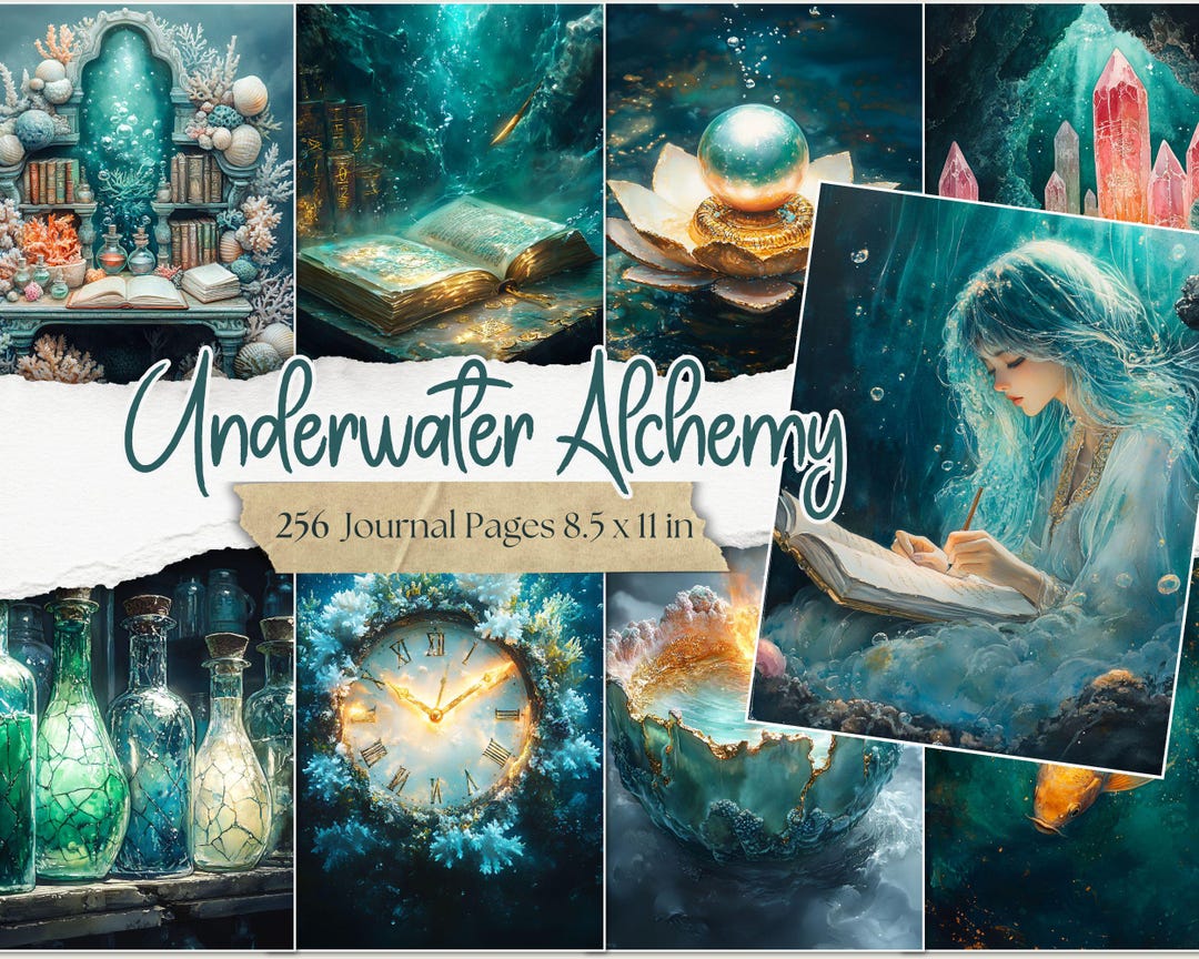 Underwater Alchemy Junk Journal Pages: Printable Mermaid Ephemera ...