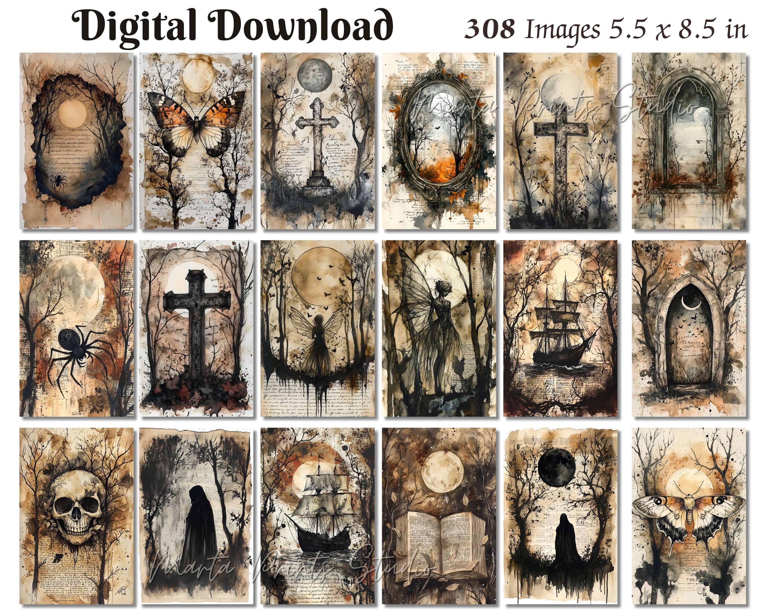 Spooky Printable Pages, Junk Journal Printables, Kit, Scrapbook ...