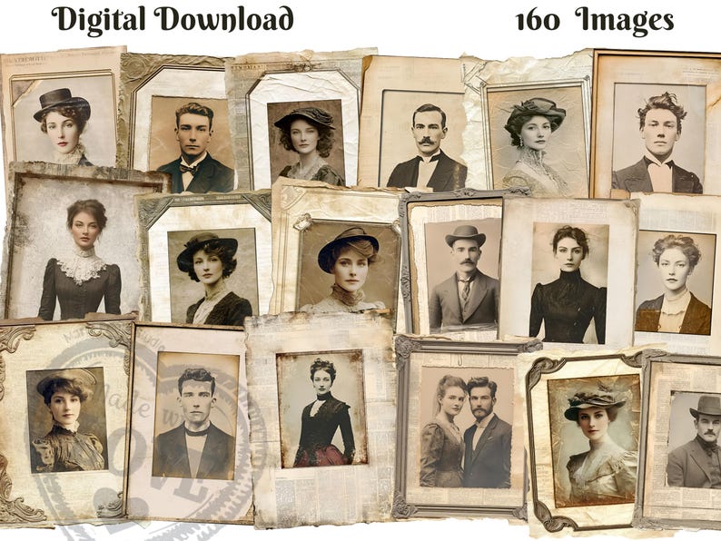 Victorian Portrait Ephemera: Antique Photo Collage Sheets (digital ...