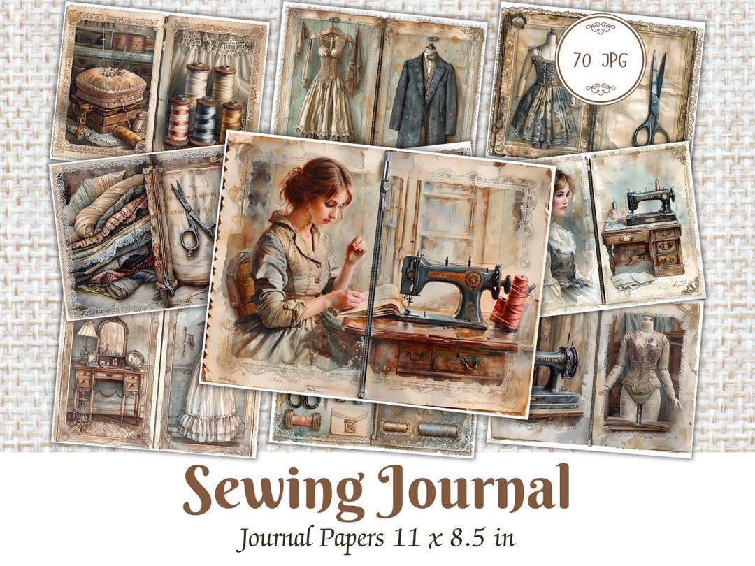Vintage Sewing Journal Kit: Printable Seamstress Pages (digital ...