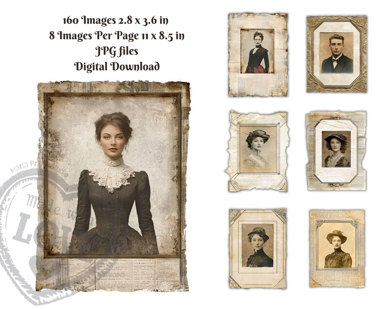 Victorian Portrait Ephemera: Antique Photo Collage Sheets (digital ...