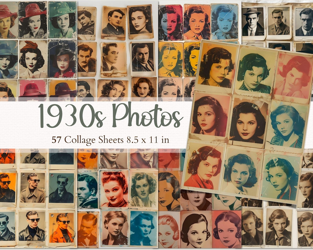 1930s Photo Collage Sheets: Vintage Ephemera for Junk Journals (digital ...
