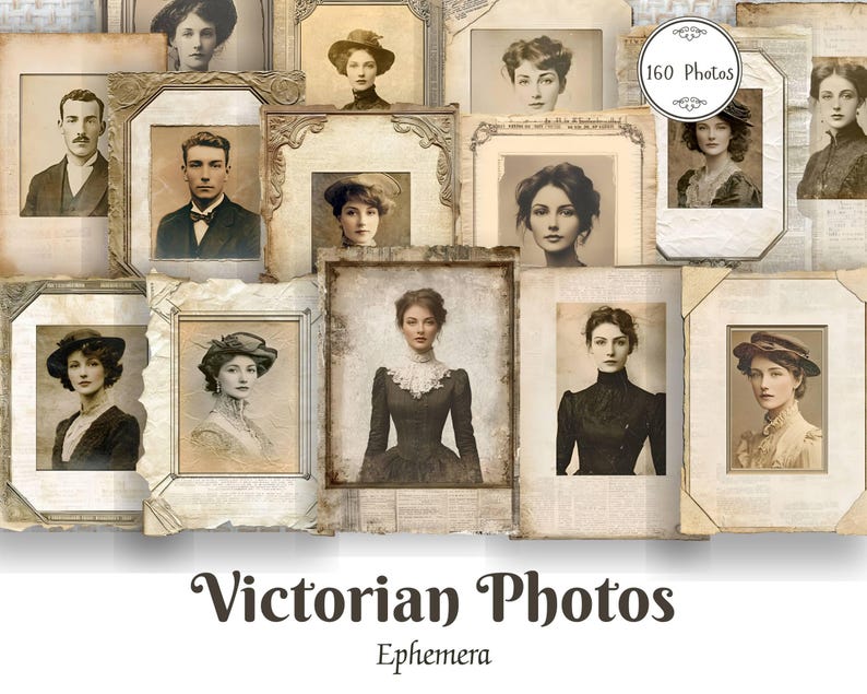 Victorian Portrait Ephemera: Antique Photo Collage Sheets (digital ...