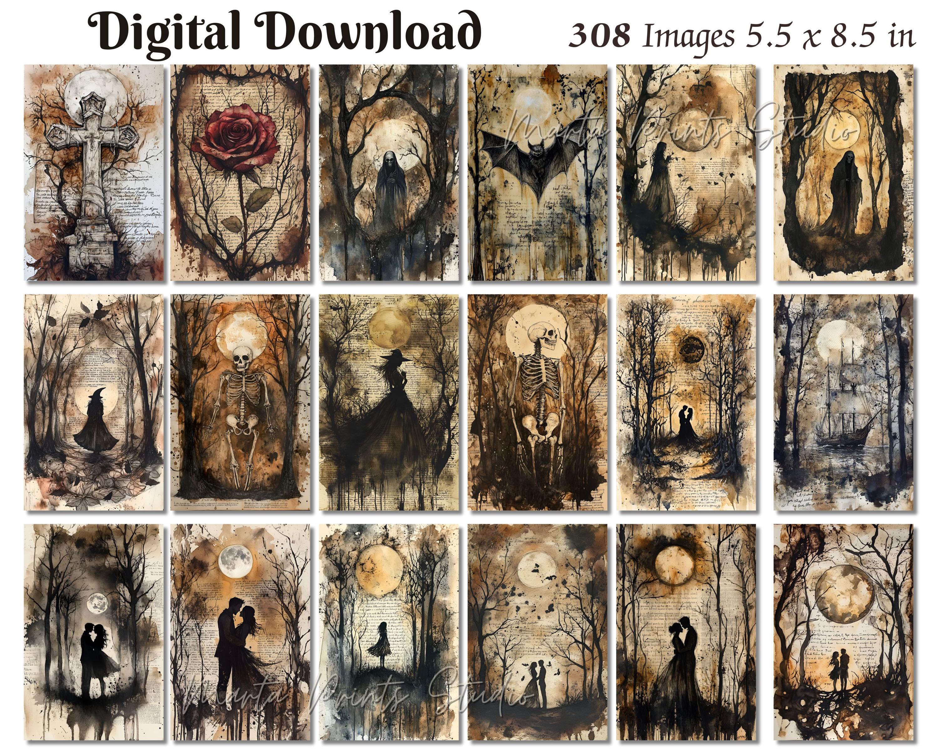 Spooky Printable Pages, Junk Journal Printables, Kit, Scrapbook ...