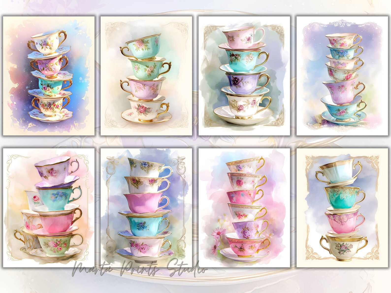 Vintage Tea Junk Journal Pages, Teapot Printable Scrapbook Supplies ...