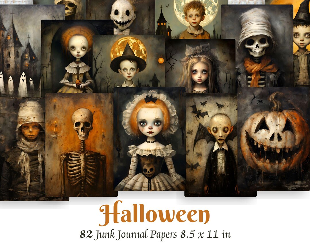 Spooky Printable Pages, Halloween Junk Journal Printables, Kit ...