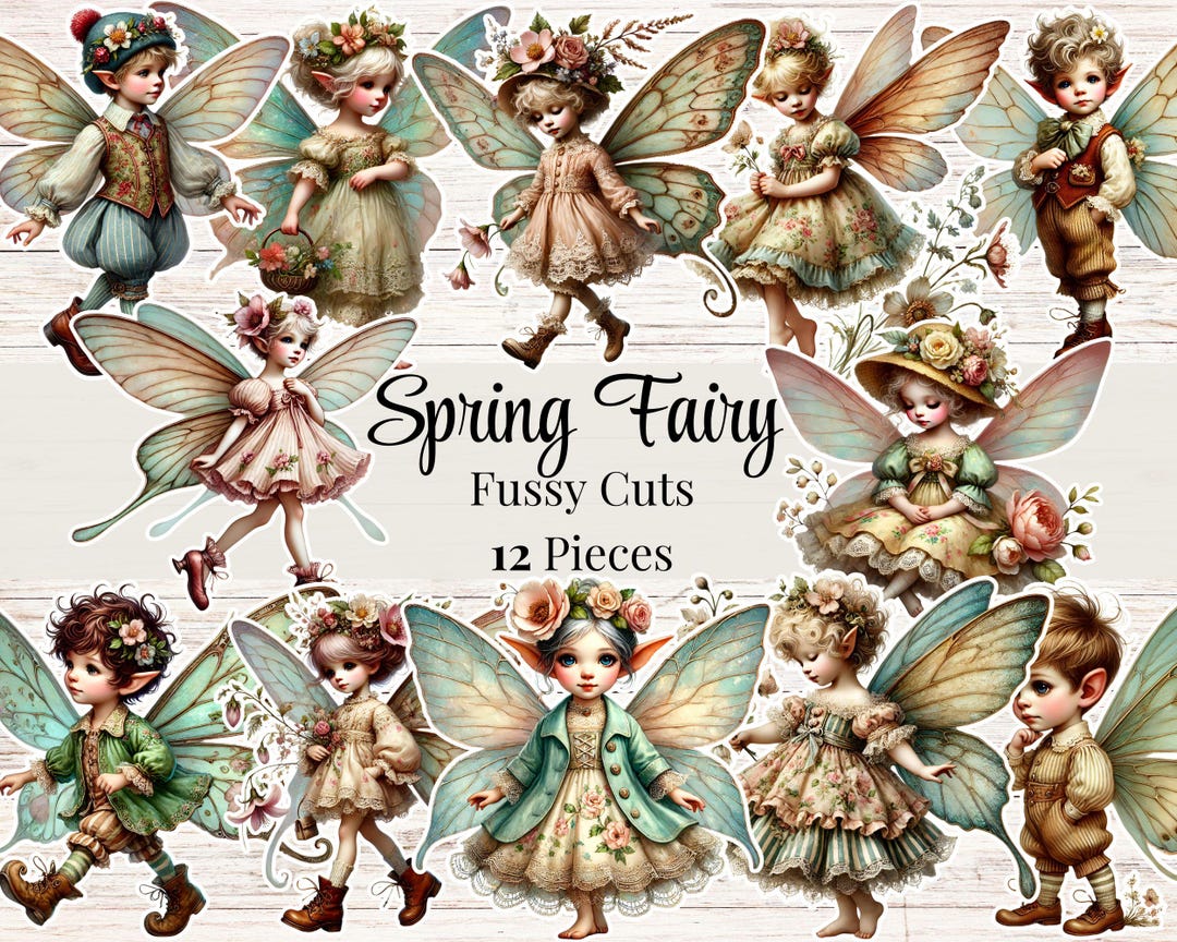 Vintage Fairy Fussy Cuts: Printable Ephemera for Junk Journals (digital ...
