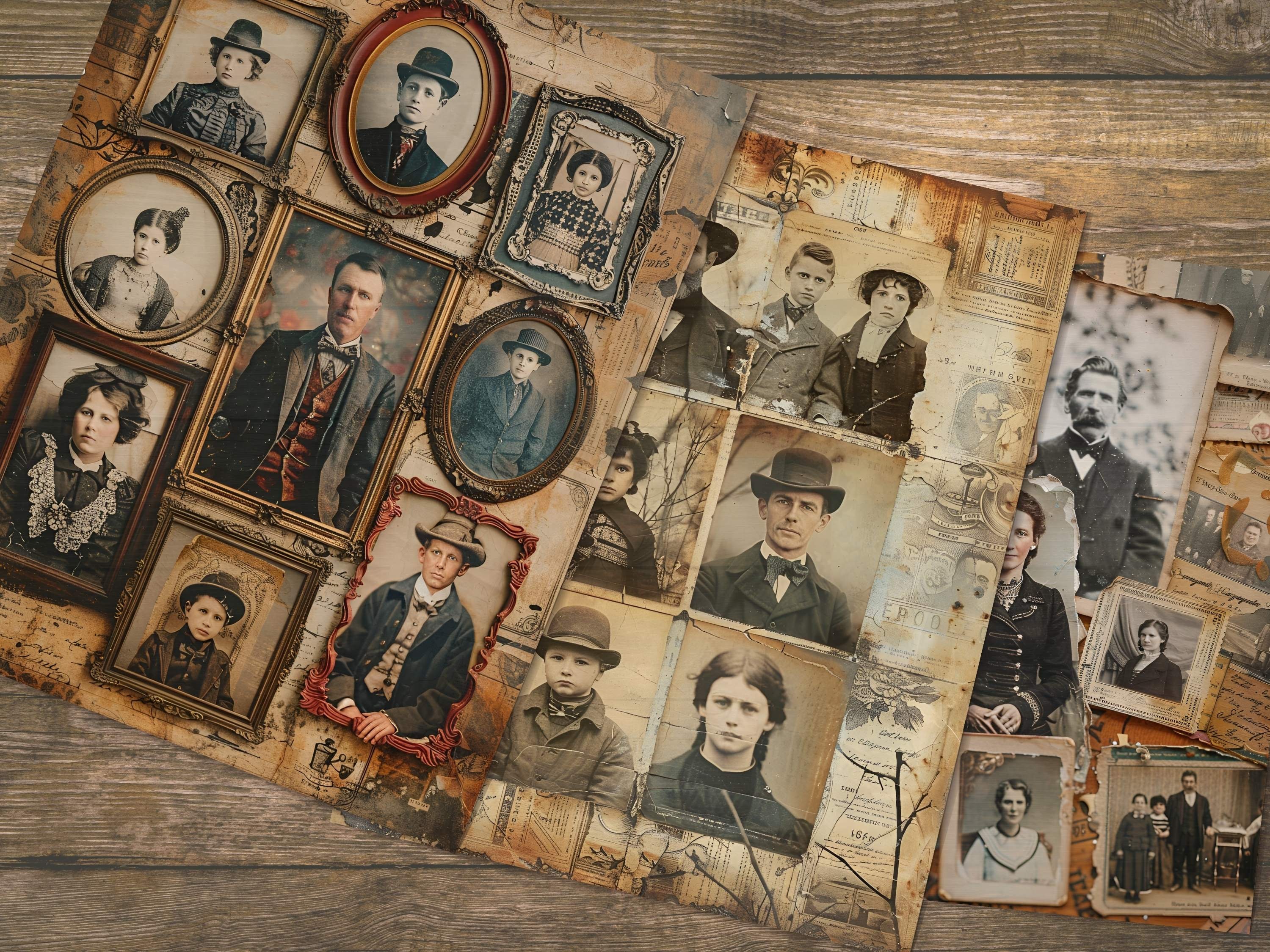 Vintage Photo Collage Sheets, Victorian Printable Ephemera (digital ...