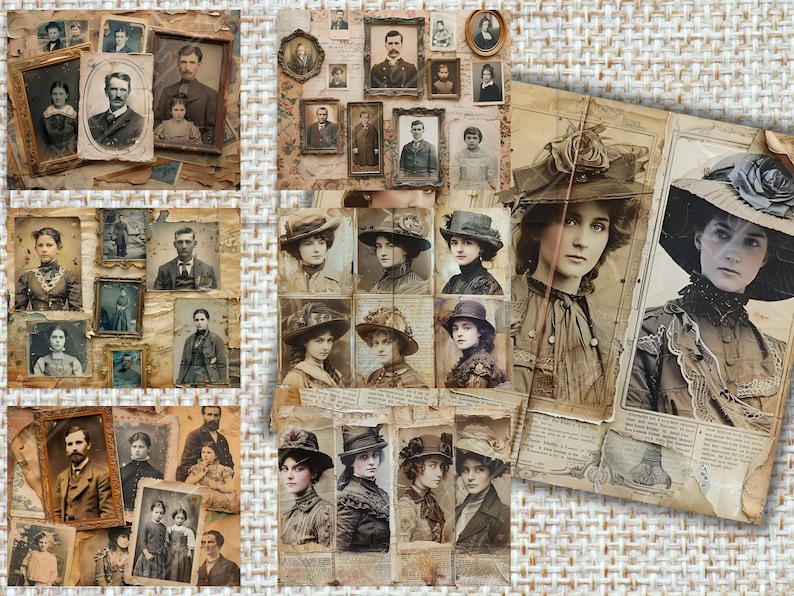 Vintage Photo Ephemera, Victorian Collage, Junk Journal Kit (digital ...