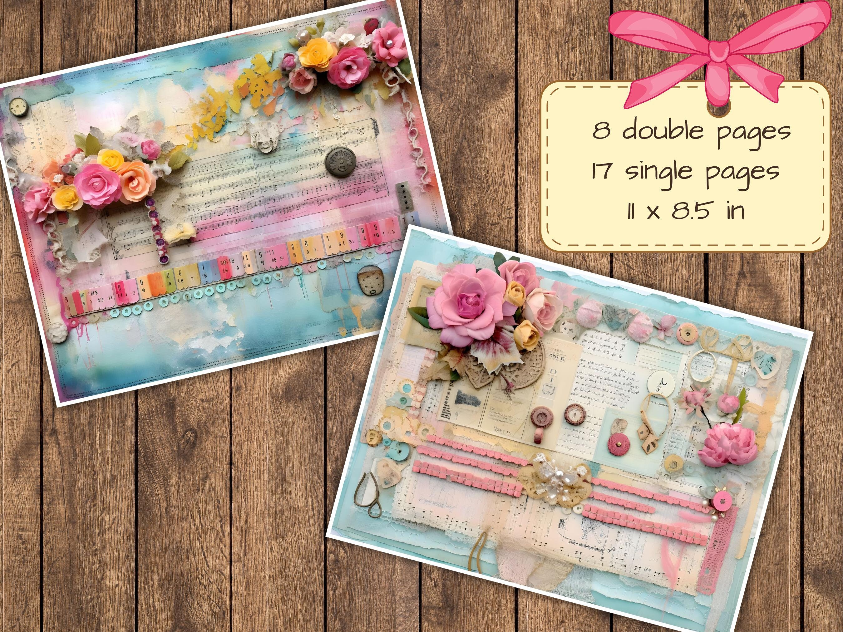 Vintage Sewing Junk Journal Pages Digital Scrapbook Paper Kit Victorian ...