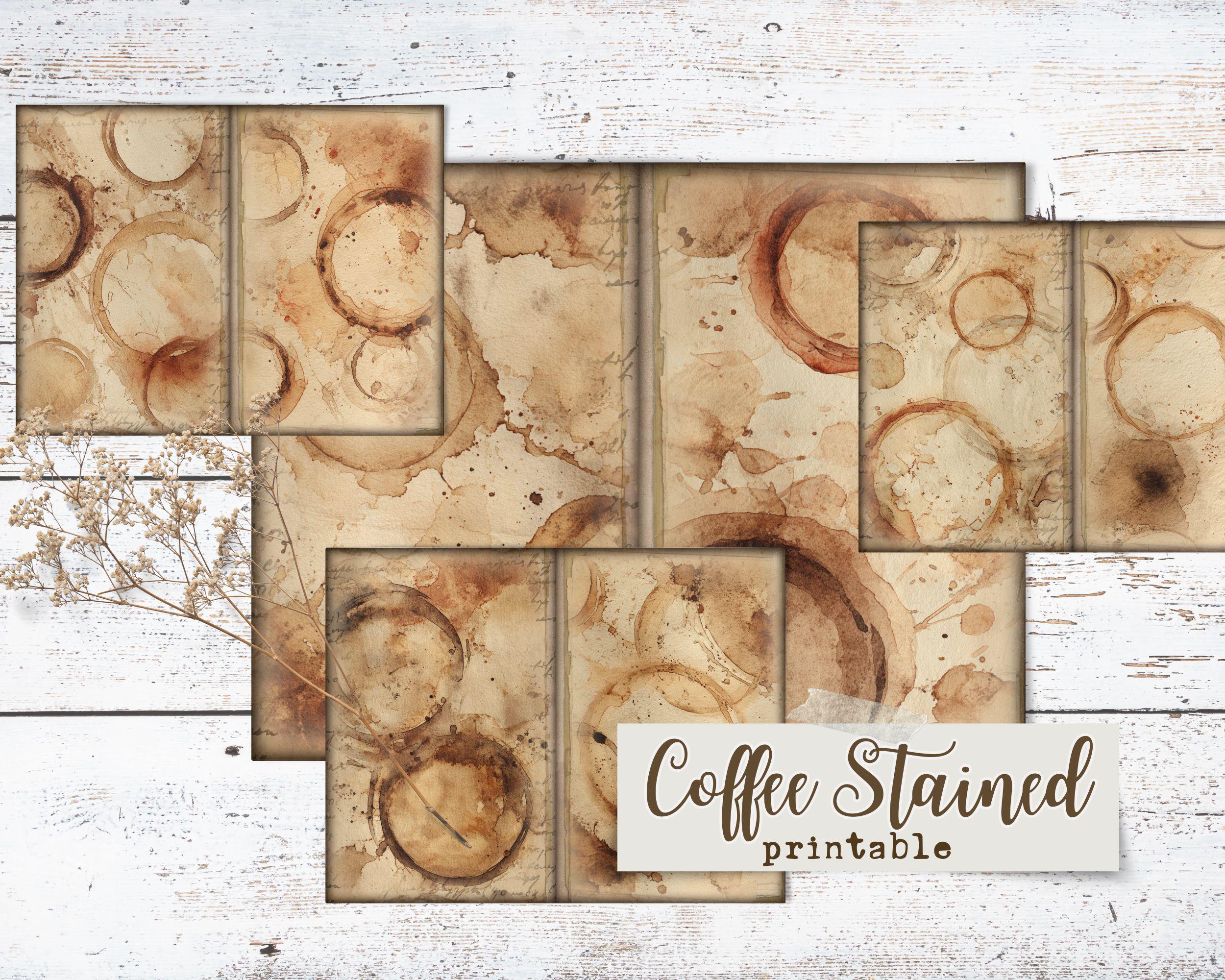 Coffee Stained Journal Pages & Ephemera Tags – Vintage Aged Papers ...