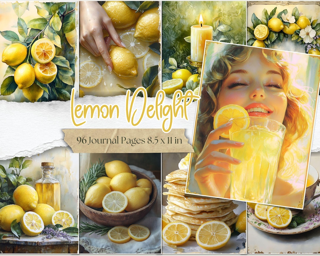 Lemon Junk Journal Pages: Printable Citrus Ephemera (digital Download ...