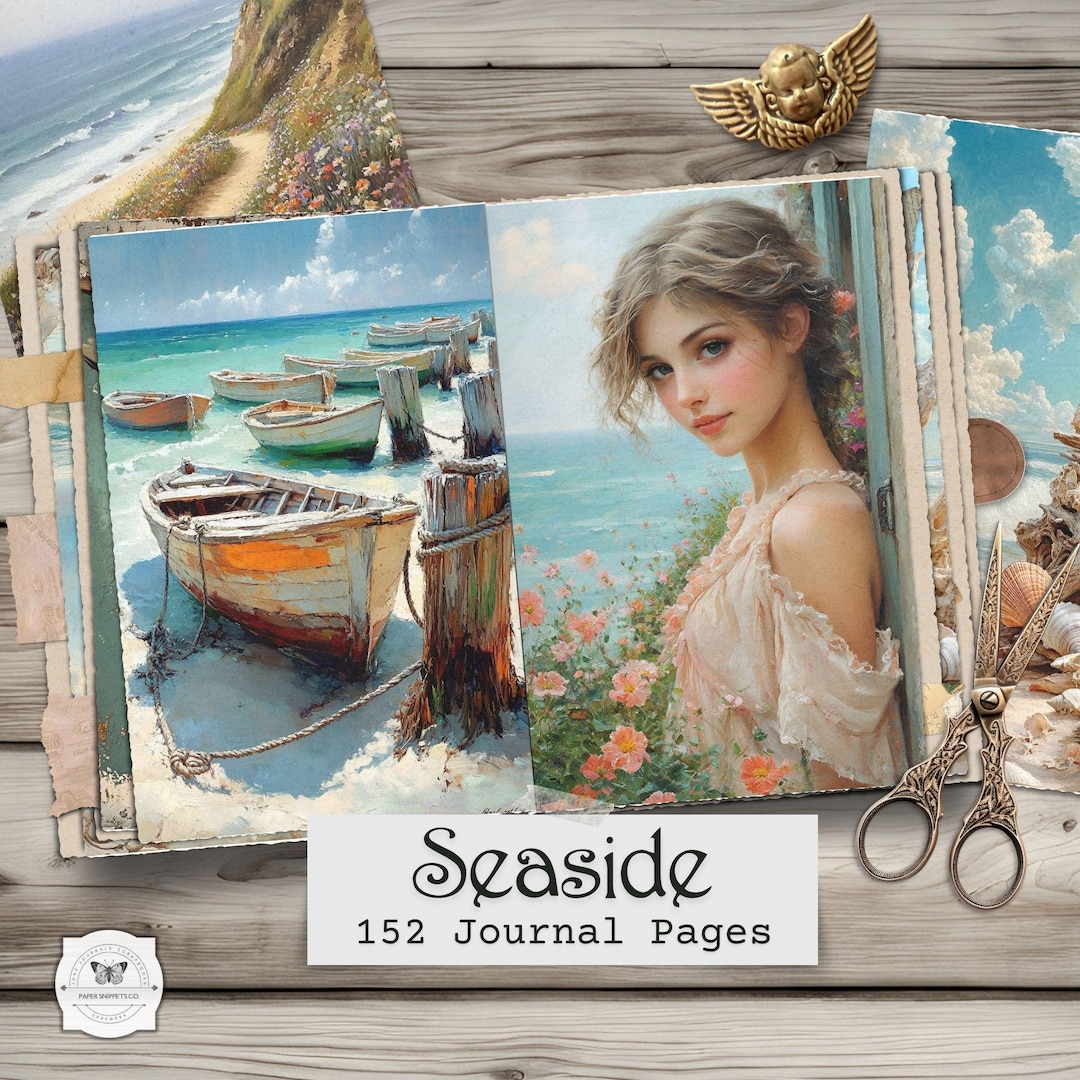 Cottagecore Seaside Junk Journal Pages: Coastal Ephemera, Shabby Beach ...