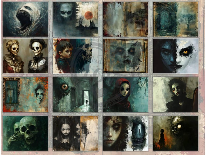 Creepy Junk Journal Printable Pages, Digital Oddities Scrapbook ...