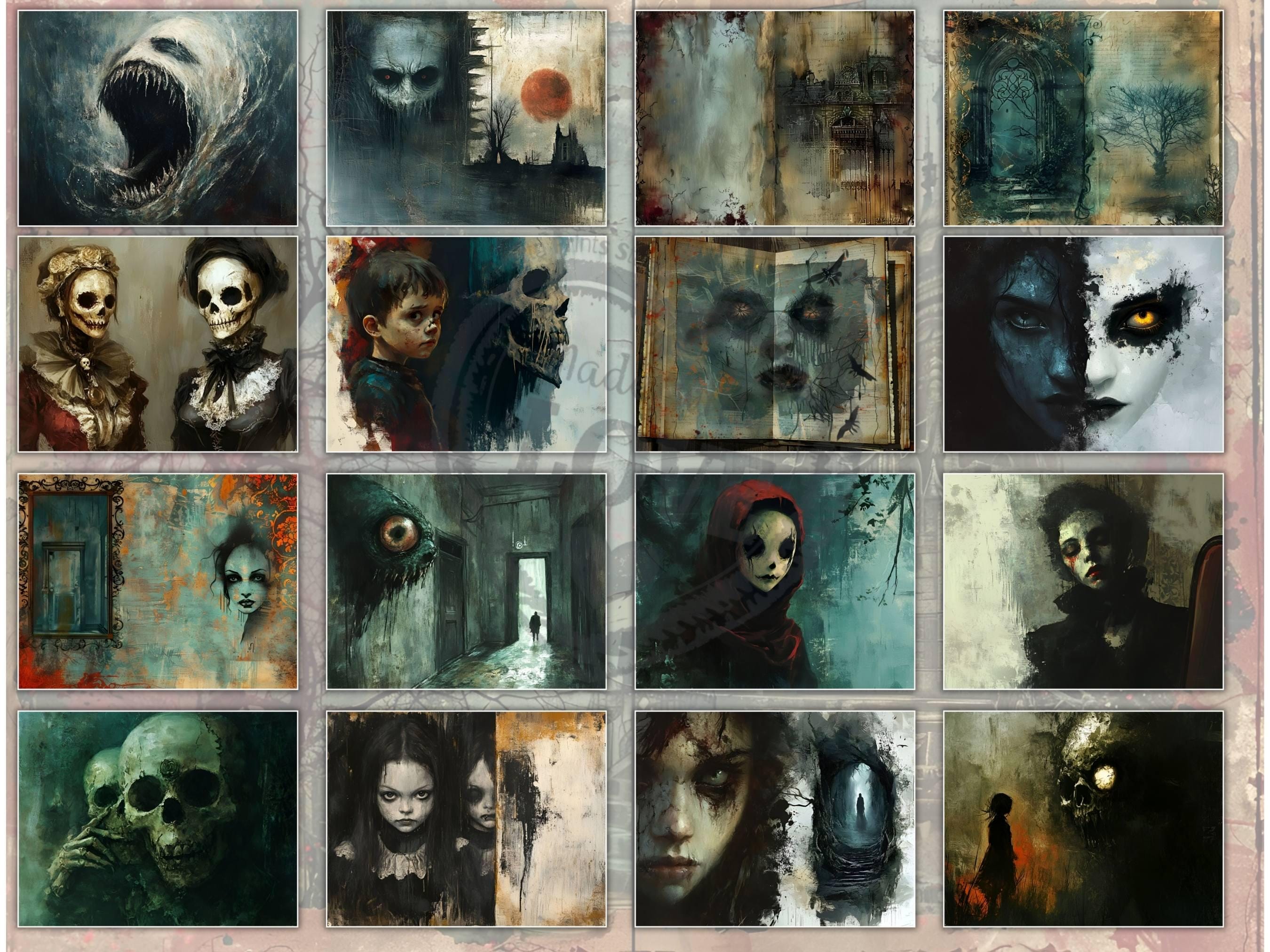 Creepy Junk Journal Printable Pages, Digital Oddities Scrapbook ...