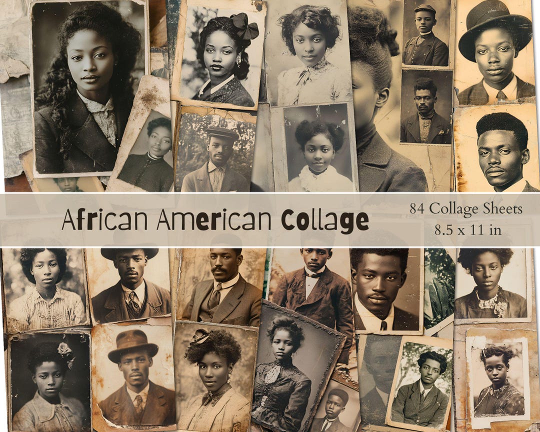 Vintage African American Photos Collage: Black Heritage Ephemera ...